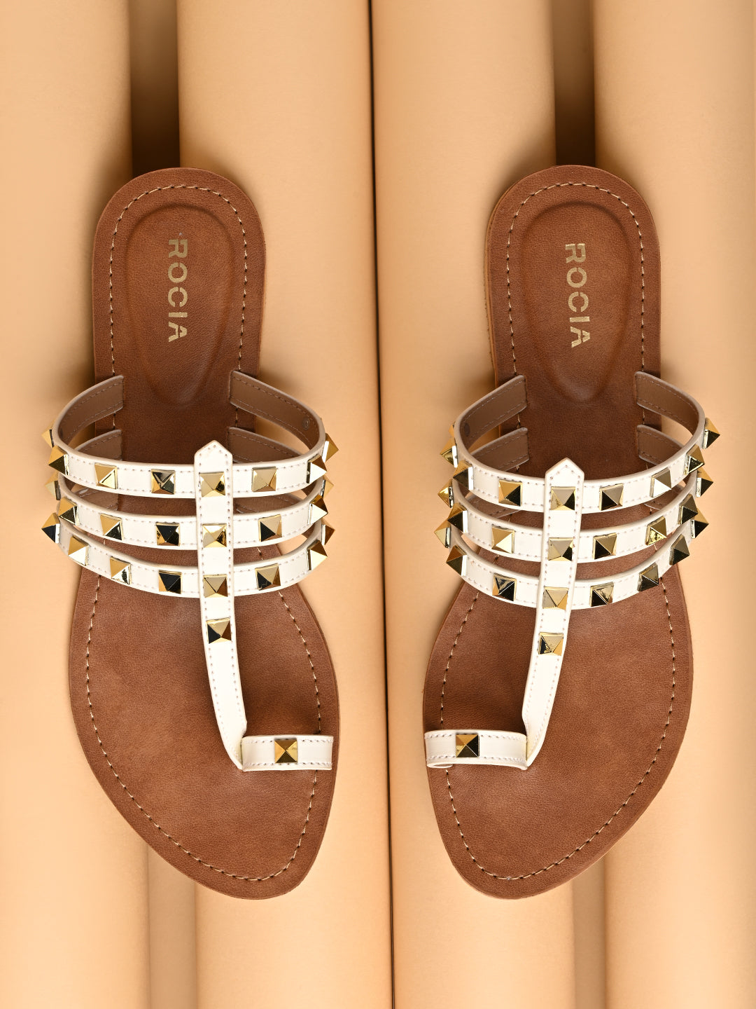 Shop Rocia By Regal White Women Studded Flats Online