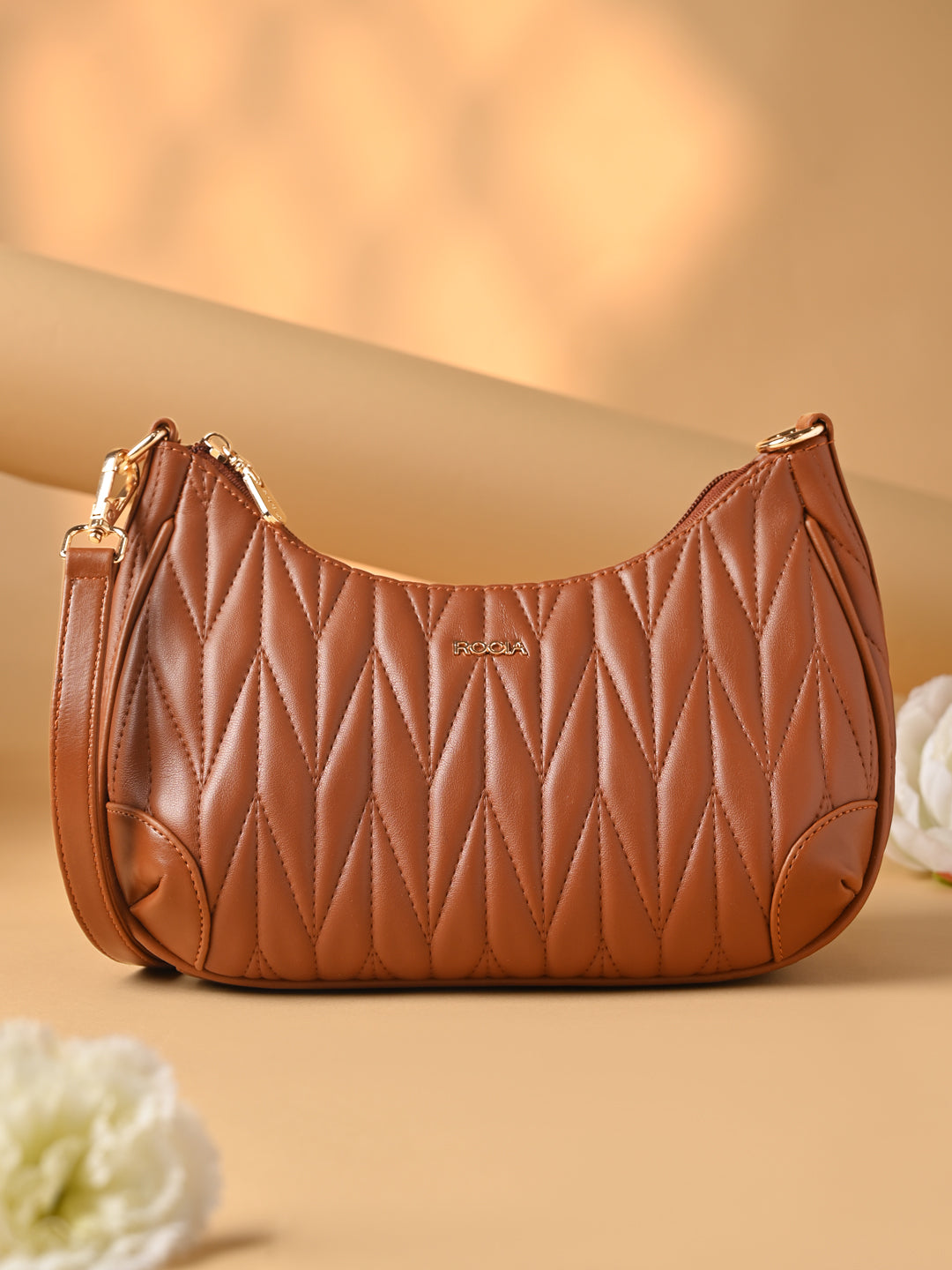 Shop Rocia By Regal Tan Women Quilted Shoulder Bag Online
