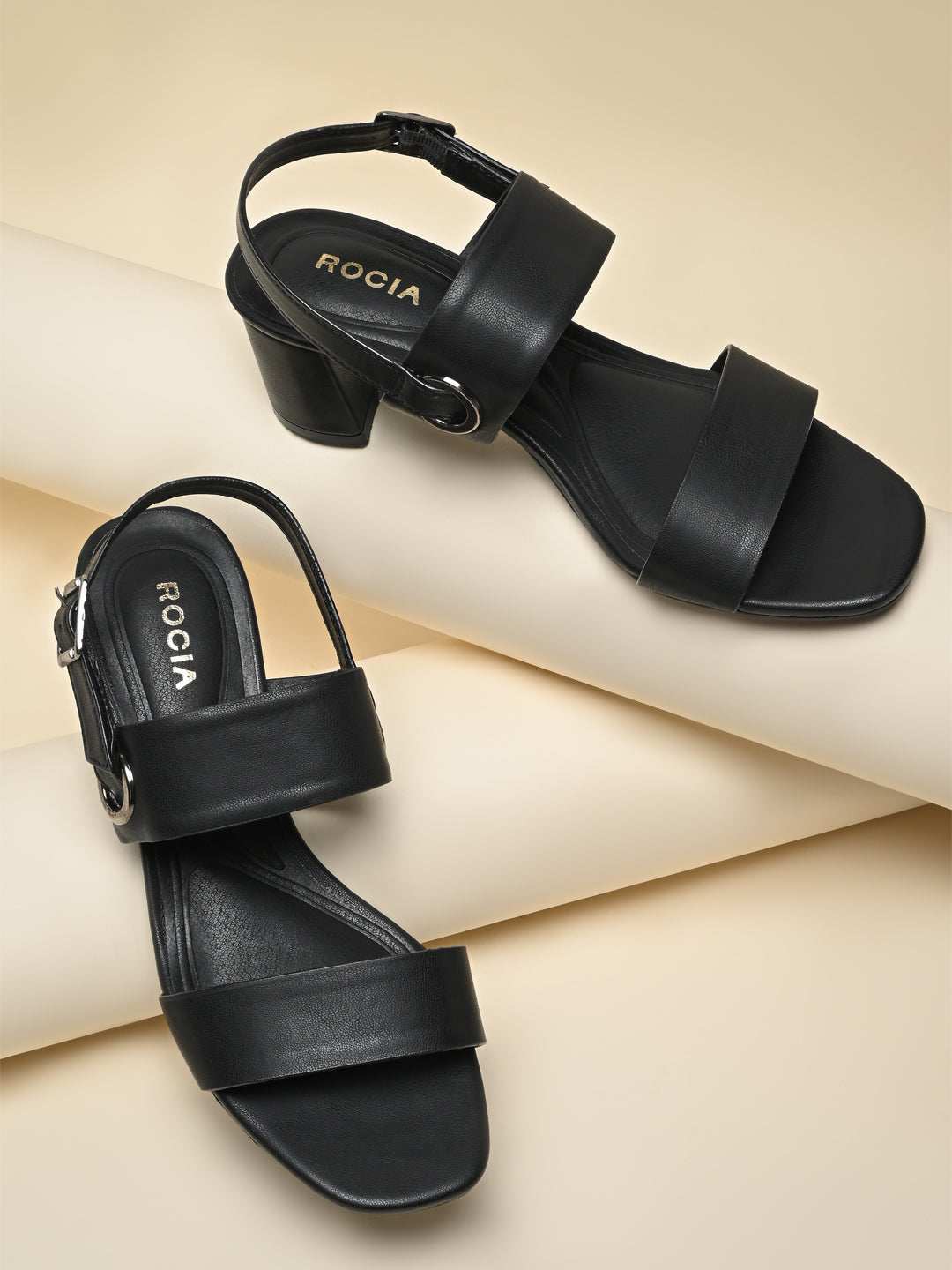 Shop Rocia By Regal Black Women Daily Comfort Block Heel Sandals Online