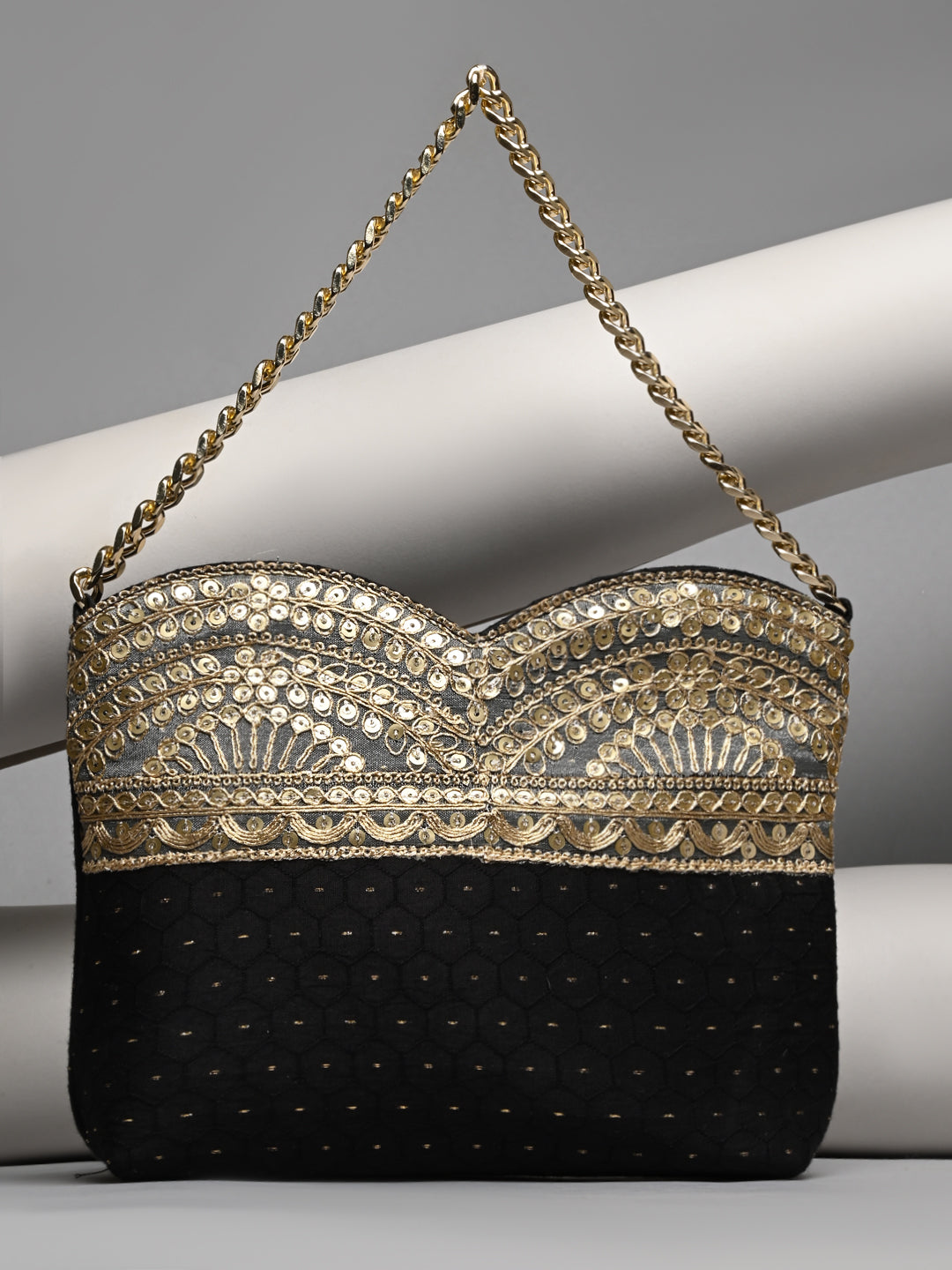 Shop Rocia By Regal Black Women Small Ethnic Lace Bag Online