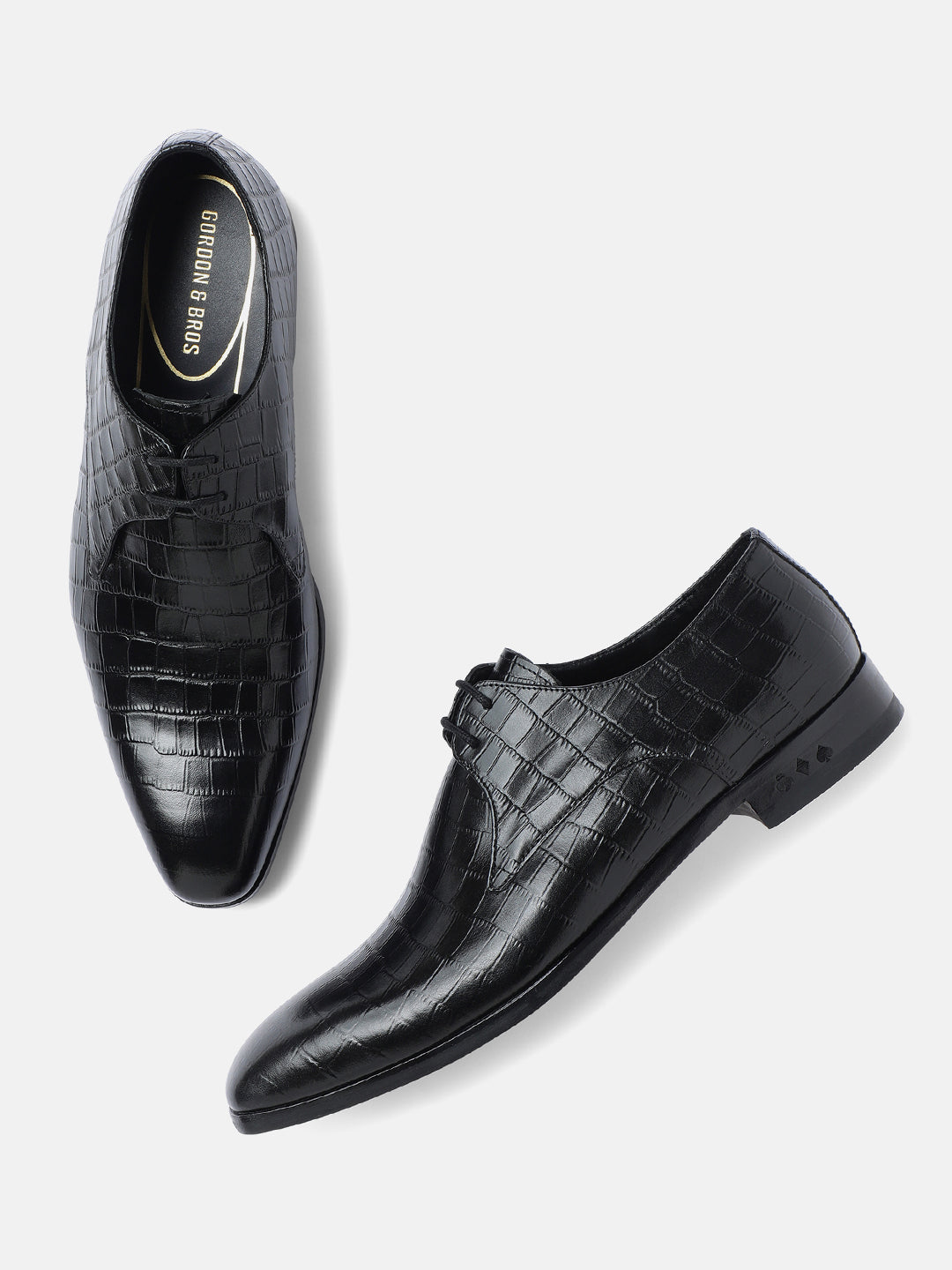 Shop Gordon And Bros Black Men Derby Lace Up Shoes GRB21BLACK
