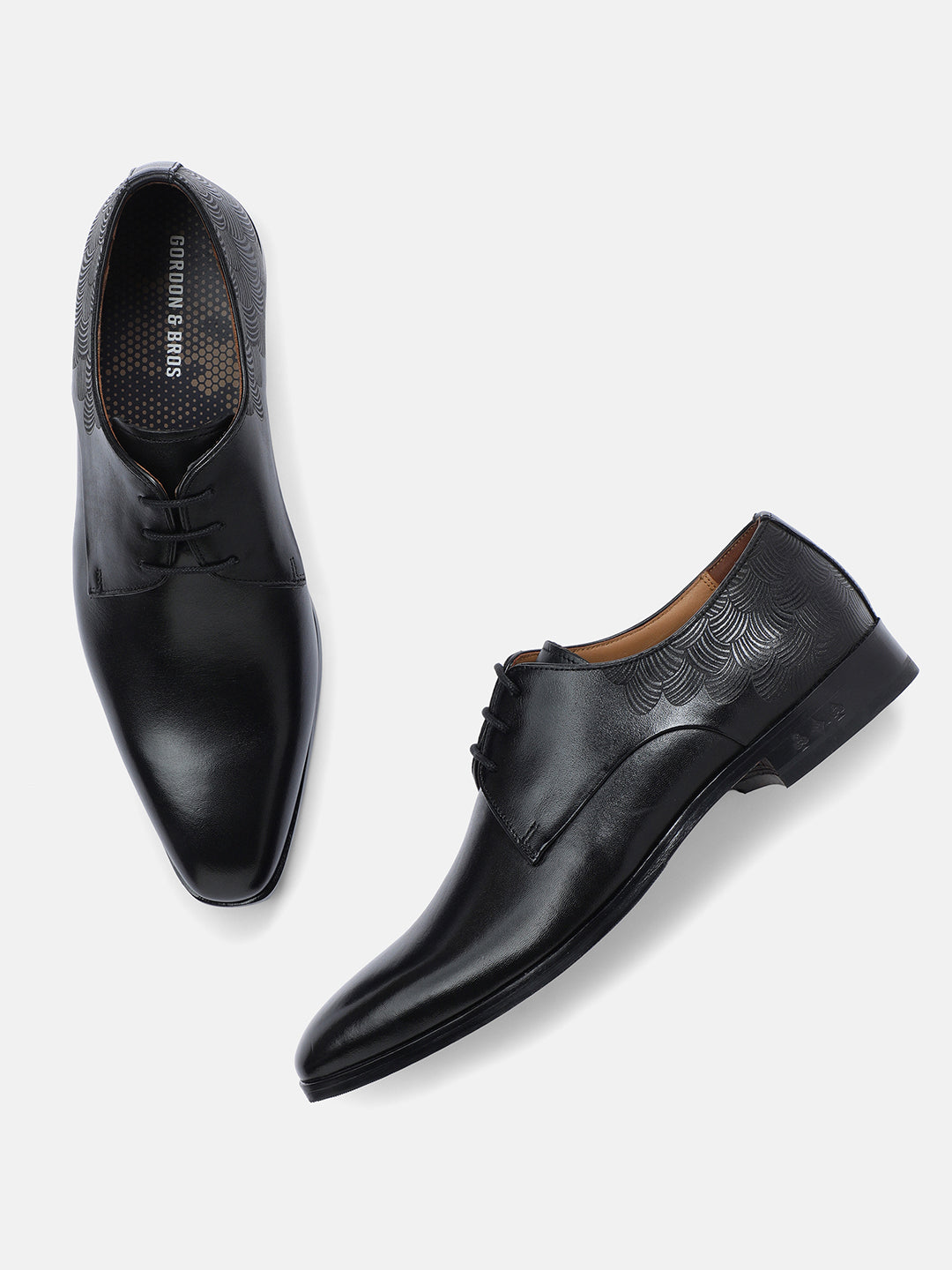 Shop Gordon And Bros Black Men Derby Lace Up Shoes GRB22BLACK