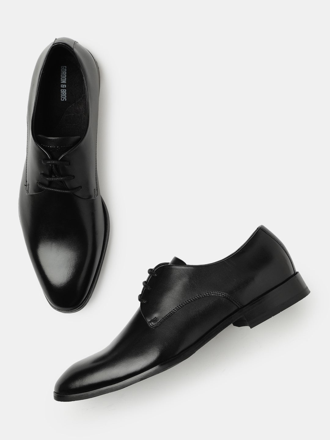 Shop Gordon And Bros Black Men Derby Lace Up Shoes GRB559BLACK