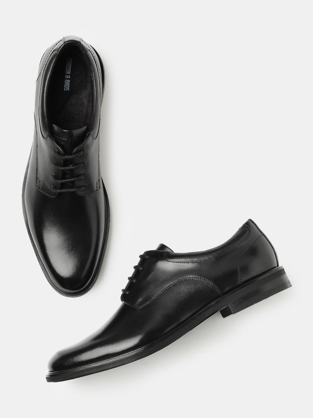 Shop Gordon And Bros Black Men Derby Lace Up Shoes GRB562BLACK