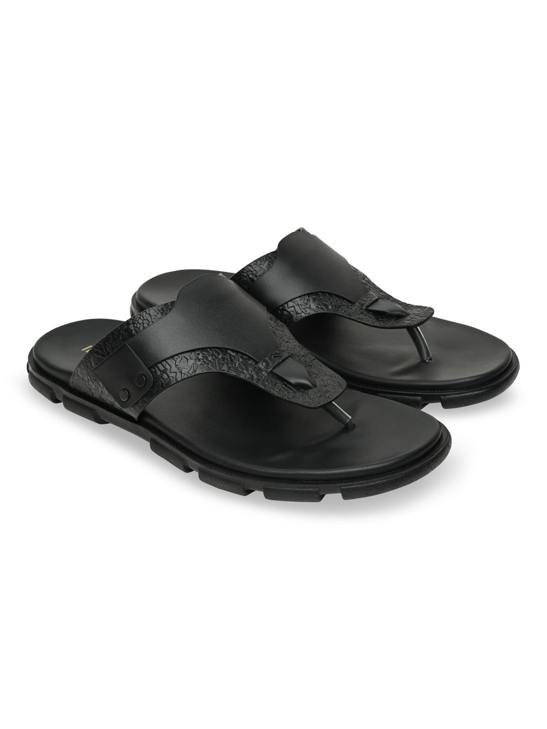 Imperio By Regal Black Men Casual Leather Sandals – Regal Shoes